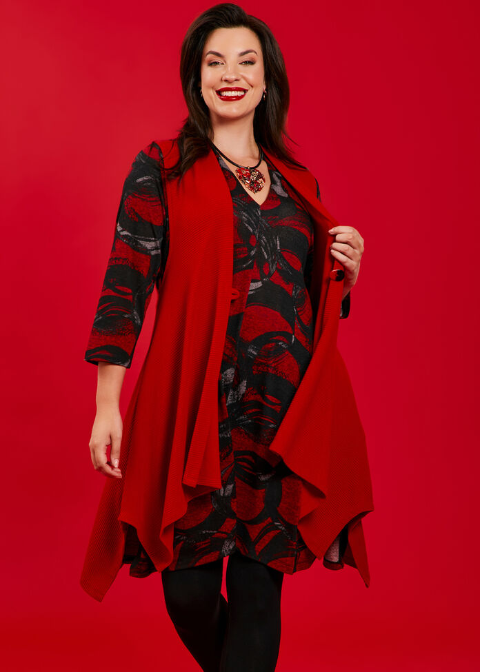 Shop Plus Size Ottoman Rib Swing Natural Vest, Red | Taking Shape AU