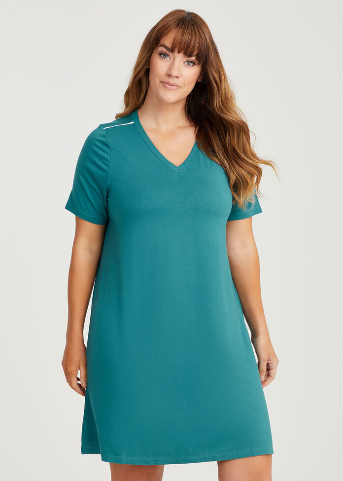 Plus Size Modal Soft Touch Nightie in Bright Blue | Taking Shape AU