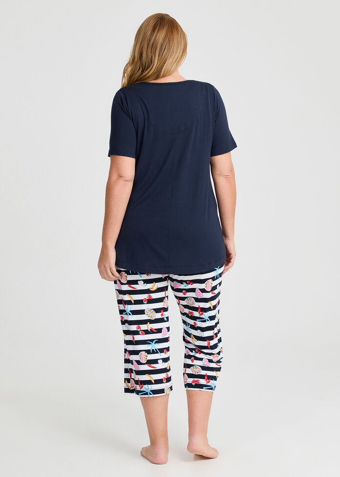 Shop Plus Size Bamboo Pocket Detail Pyjama Top, Navy | Taking Shape NZ