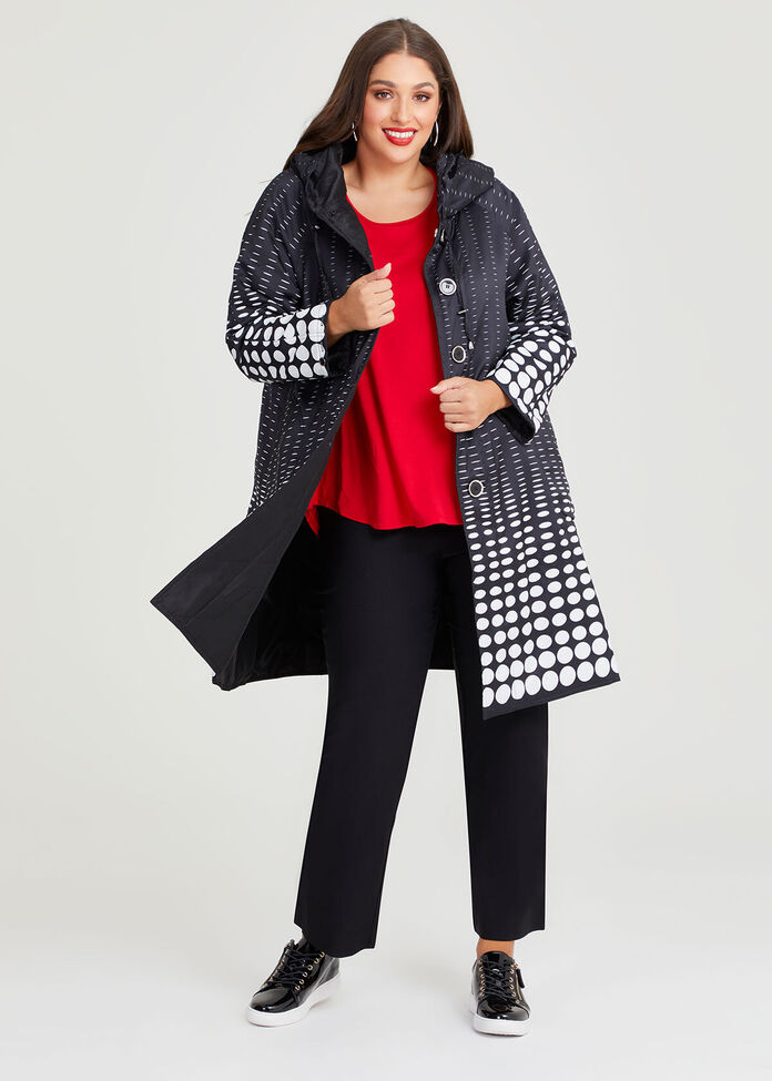 Shop Plus Size Reversible Spot Print Puffer Coat, Black | Taking Shape AU