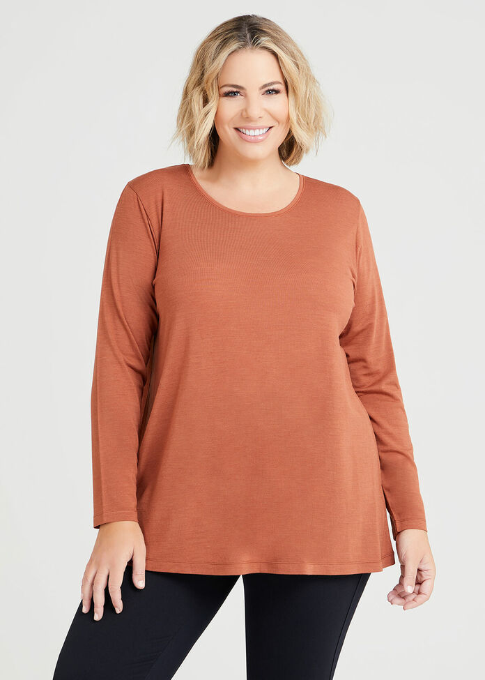 Shop Wool Bamboo Top in Brown in sizes 12 to 24 | Taking Shape