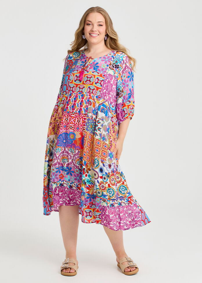 Shop Plus Size Natural Sunset Breeze Dress, Multi | Taking Shape AU