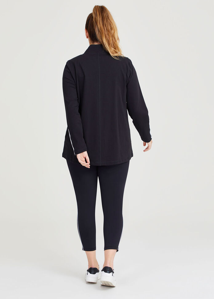 Shop Plus Size Active Piping Detail Jacket, Black | Taking Shape AU