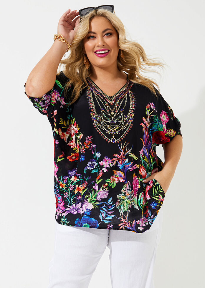 Shop Plus Size Natural Berry Bouquet Top, Multi | Taking Shape AU