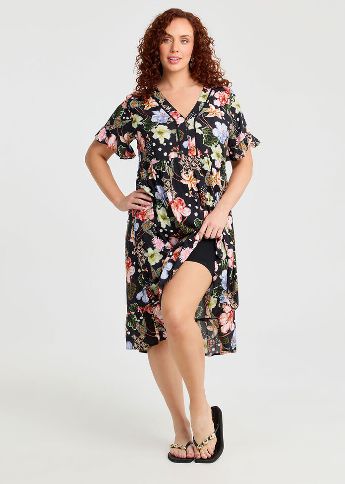 Shop Plus Size Natural Getaway Floaty Dress, Floral | Taking Shape AU