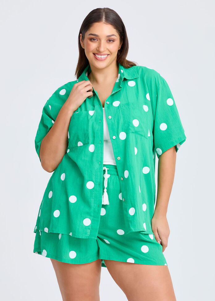 Shop Plus Size Cotton Spot Beach Short, Multi | Taking Shape NZ