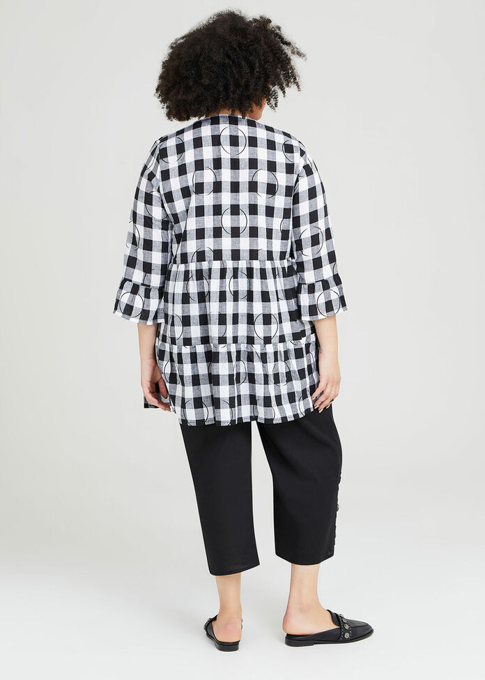 Natural Gingham Spot Tier Tunic In Multi In Sizes 12 To 30 Taking natural-gingham-spot-tier-tunic-in-multi-in-sizes-12-to-30-taking