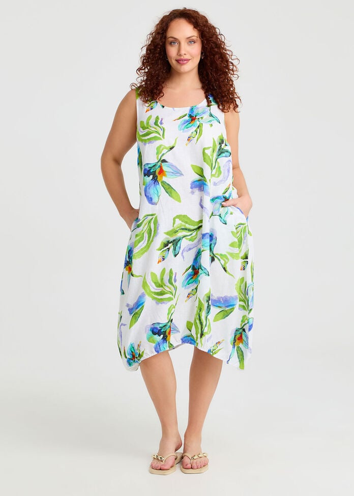 Shop Plus Size Linen Blend Mystic Midi Dress, Floral | Taking Shape AU