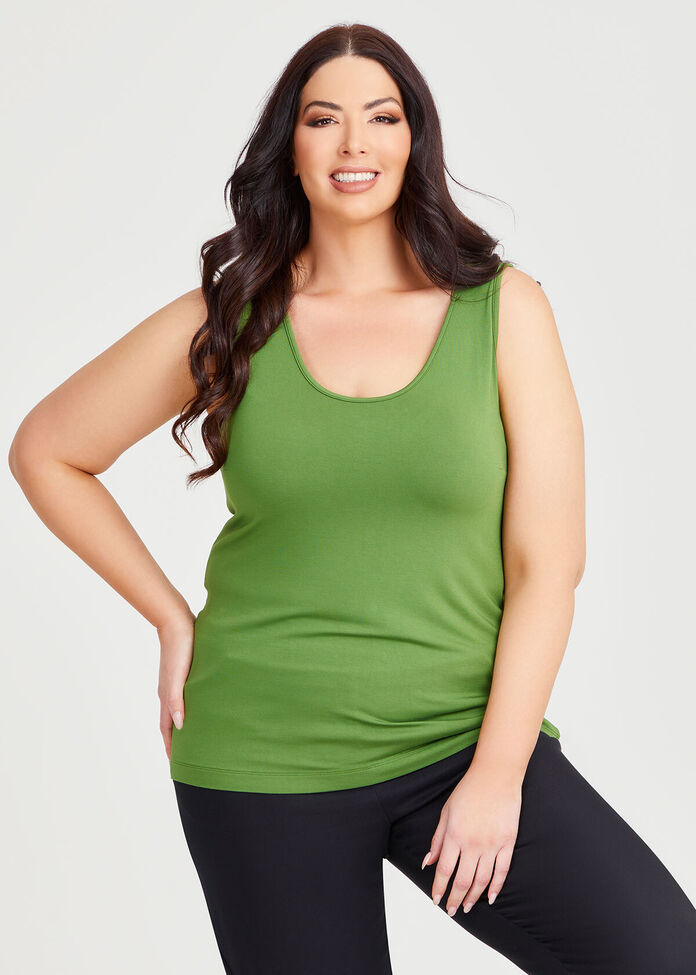 Plus Size Women's Bamboo Base Cami in Green | Taking Shape NZ