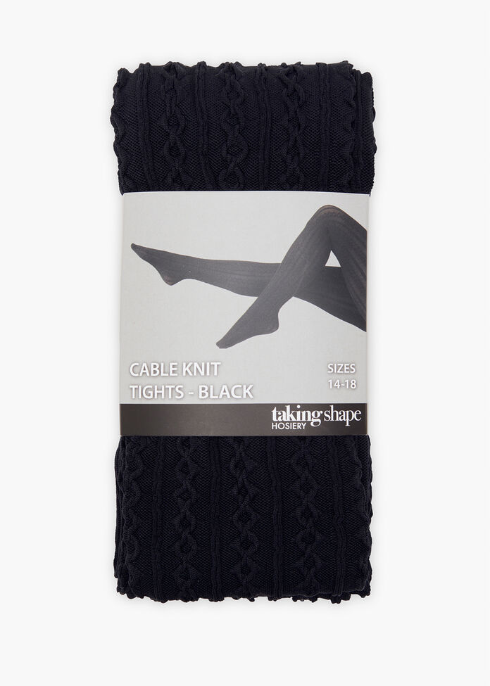 Shop Black Cable Knit Tights in Black | Accessories | Taking Shape NZ