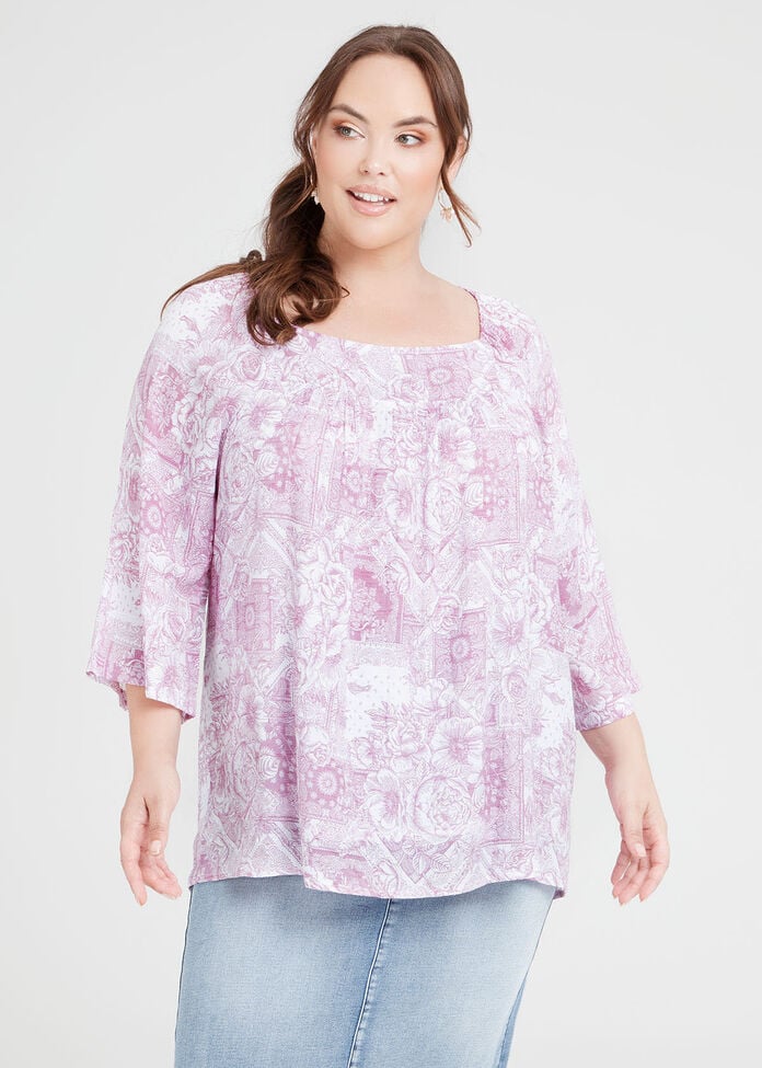 Shop Plus Size Natural Patchwork Boho Top, Print | Taking Shape AU