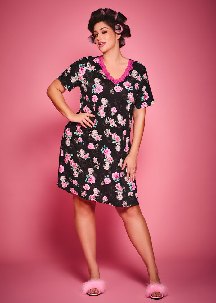 Shop Plus Size Marilyn Rose Nightie, Multi | Taking Shape NZ