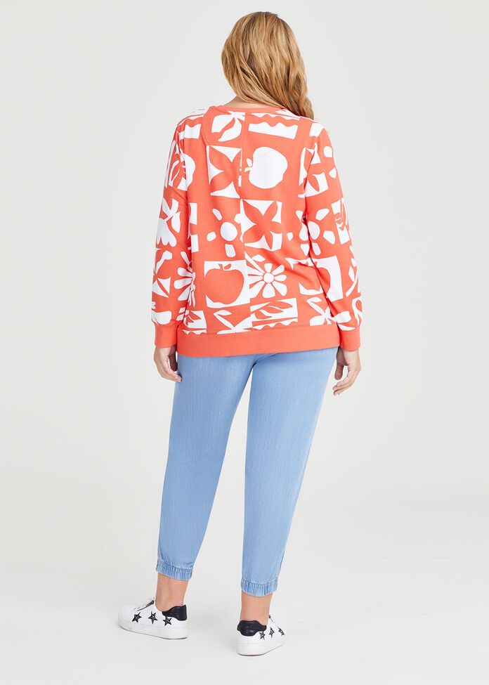 Shop Plus Size Cotton Graphic Pattern Sweatshirt, Orange | Taking Shape AU