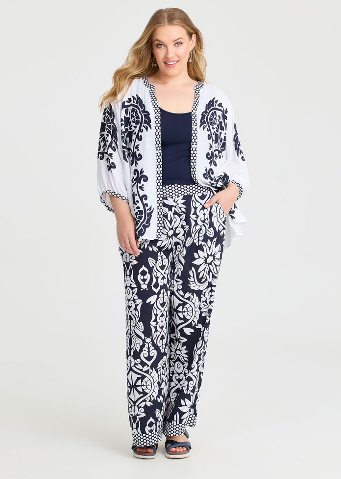 Shop Plus Size Nevis Rococo Button Thru Top, Multi | Taking Shape NZ