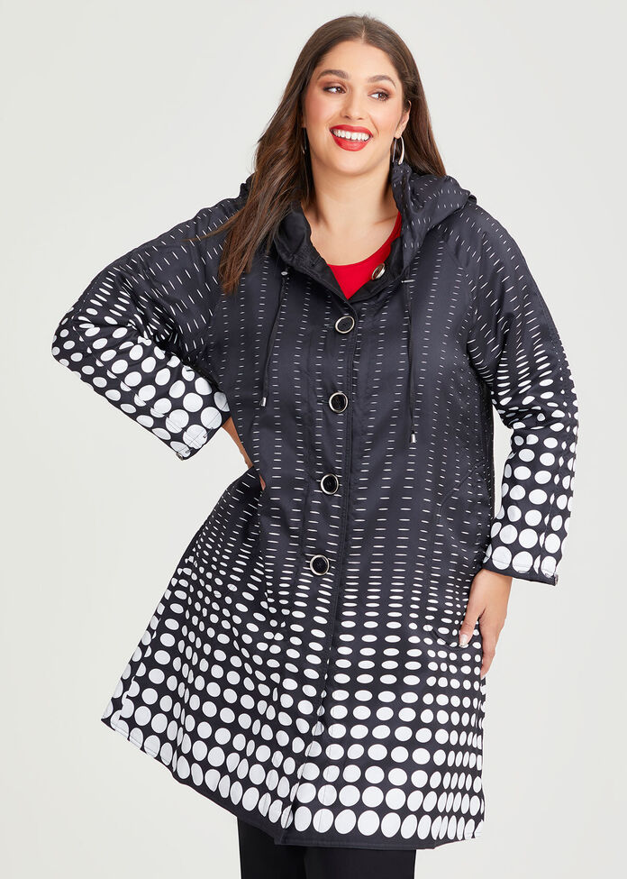 Shop Plus Size Reversible Spot Print Puffer Coat, Black | Taking Shape AU