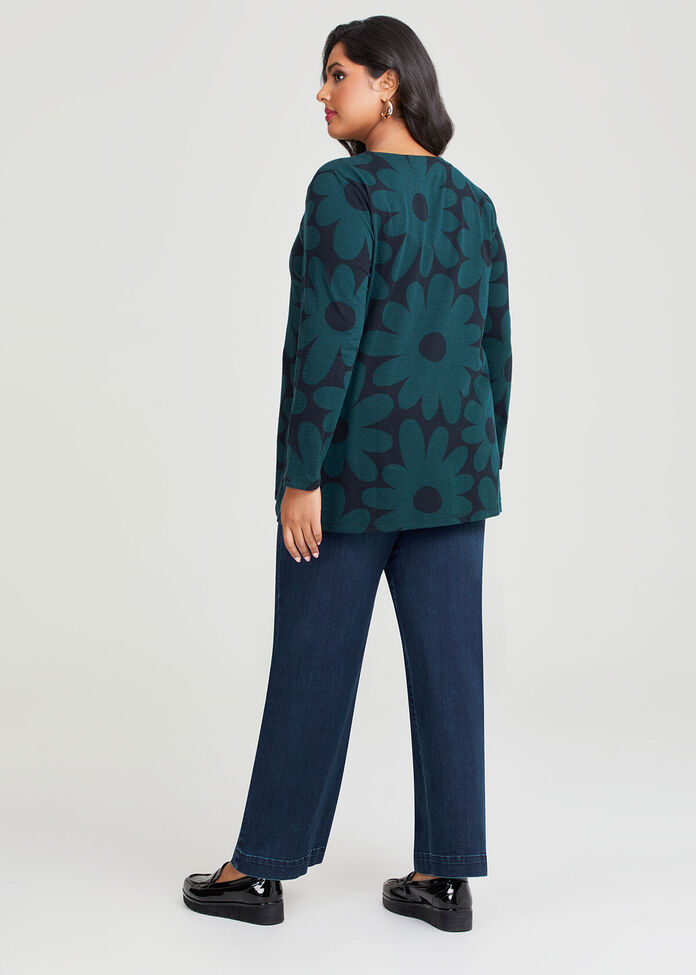 Shop Plus Size Cotton Abstract Floral Top, Blue | Taking Shape AU