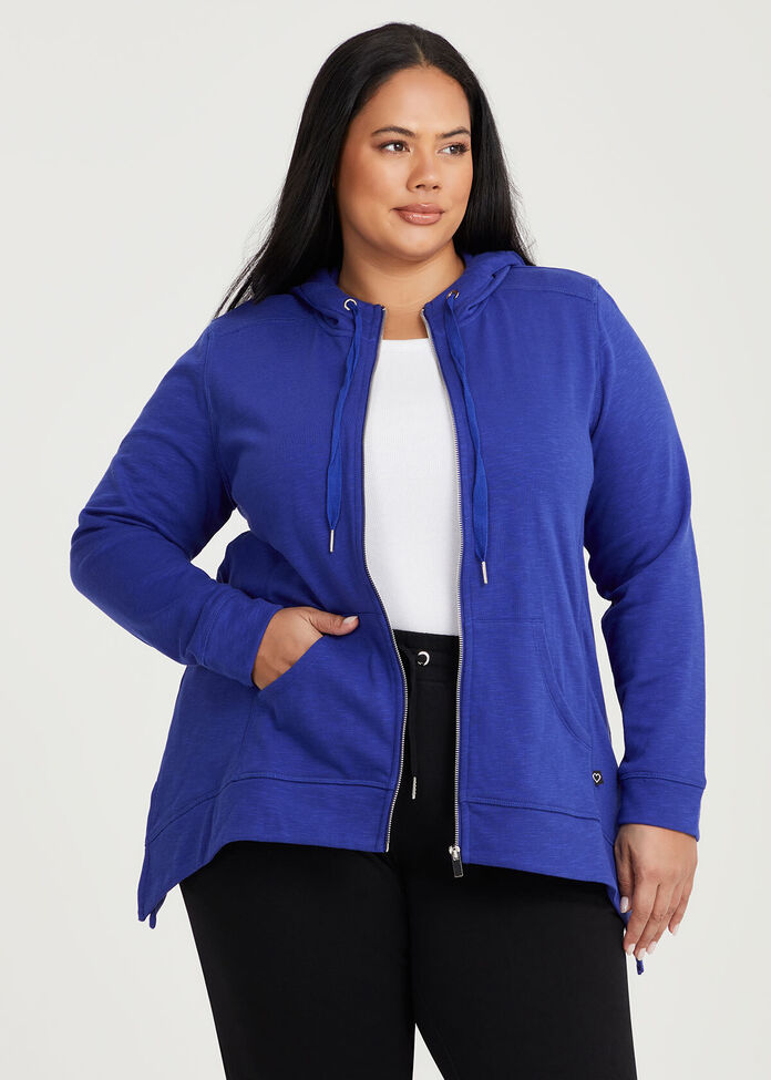 Shop Plus Size Active Hooded Jacket, Blue | Taking Shape NZ