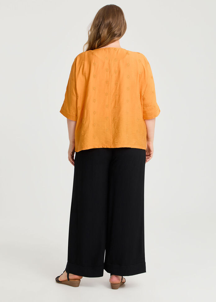 Shop Plus Size Natural Relaxed Embroidery Top, Orange | Taking Shape NZ