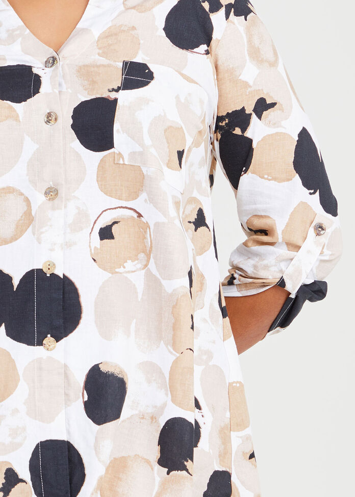 Shop Plus Size Spot Linen Bamboo Shirt, Multi | Taking Shape AU