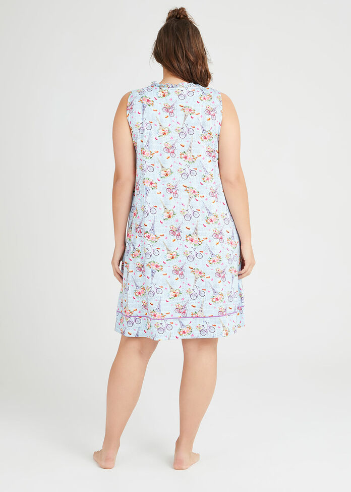 Shop Plus Size Bamboo Paris Button Nightie in Print | Taking Shape AU