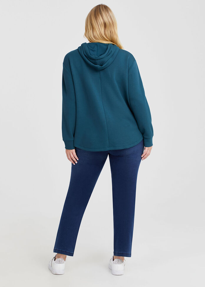 Shop Plus Size Modal Half Zip Hoodie, Green | Taking Shape AU