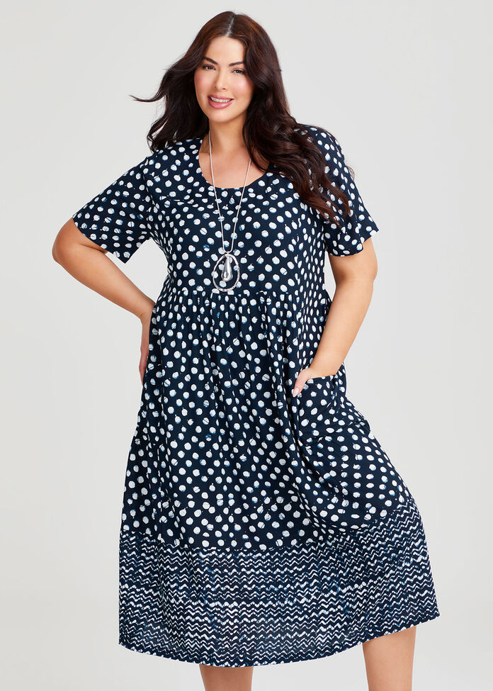 Shop Plus Size Natural Pocket Midi Dress, Blue | Taking Shape AU
