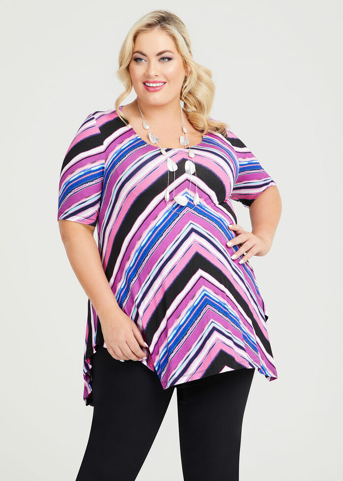 Shop Plus Size Emma Stripe Top, Purple | Taking Shape AU