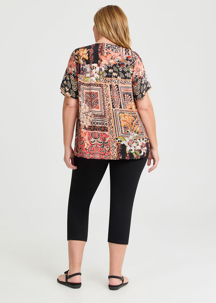 Shop Plus Size Megan Natural Wild Reverie Top, Multi | Taking Shape NZ