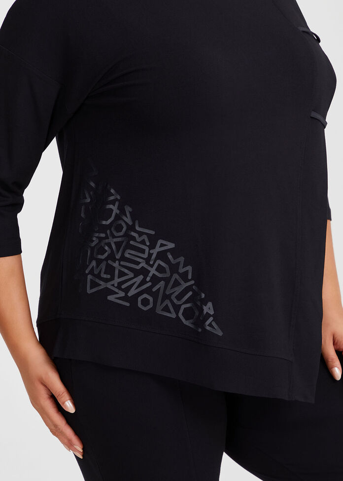 Shop Plus Size Natural Leni Print Top, Black | Taking Shape AU