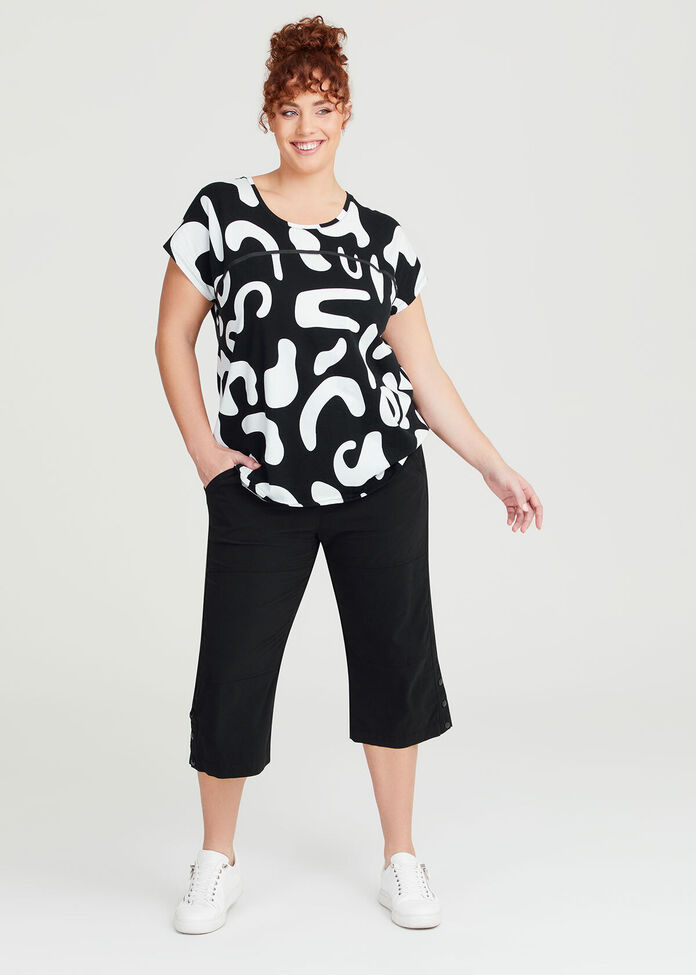 Active Crop Button Pant in Black in sizes 12 to 30 | Taking Shape UK