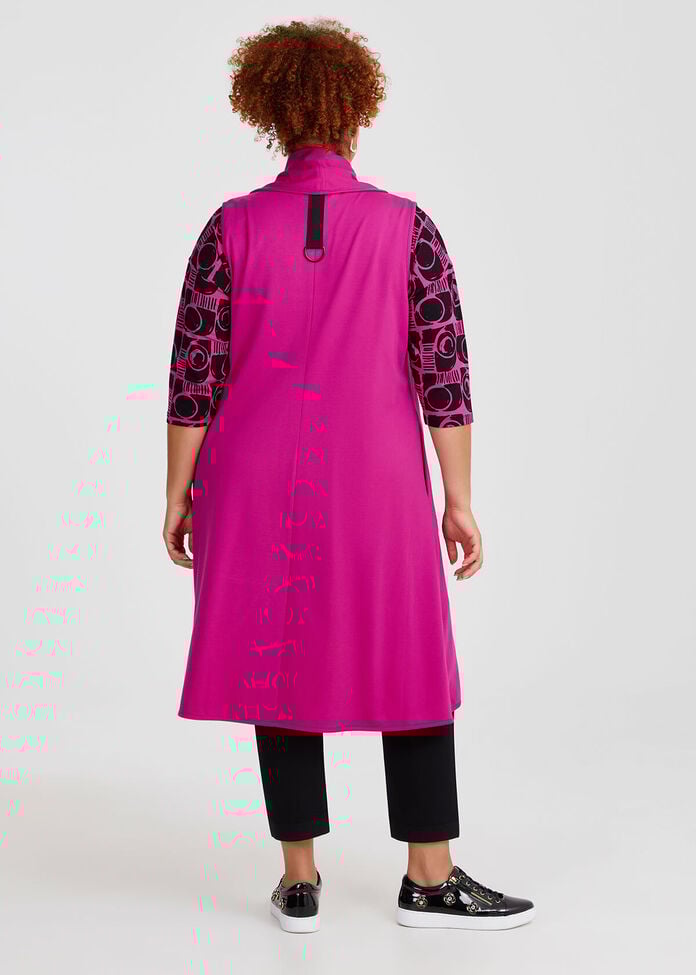 Shop Plus Size Ponte Spotlight Sleeveless Long Vest Purple Taking