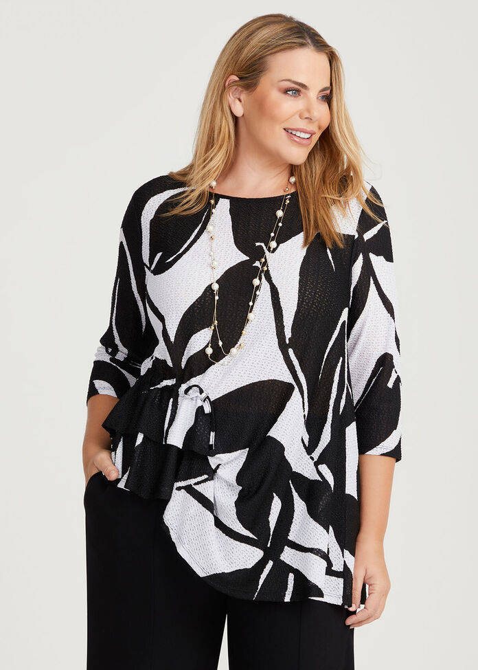 Shop Plus Size Gathered Hem Textured Knit Tunic, Black | Taking Shape AU