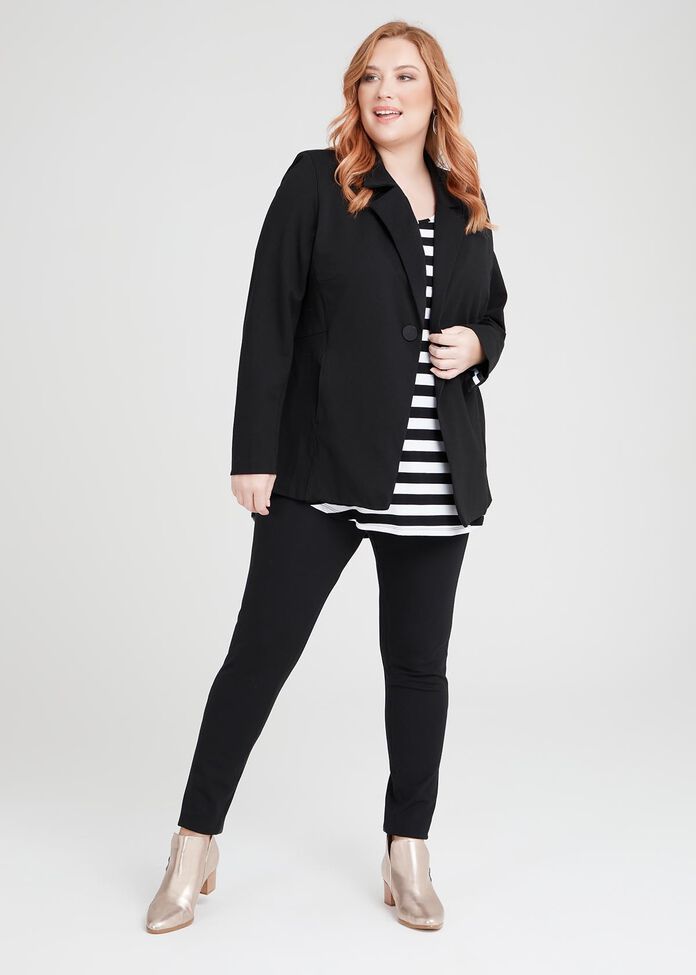 Shop Plus Size Bamboo Ponte Panel Ivy Jacket, Black | Taking Shape AU
