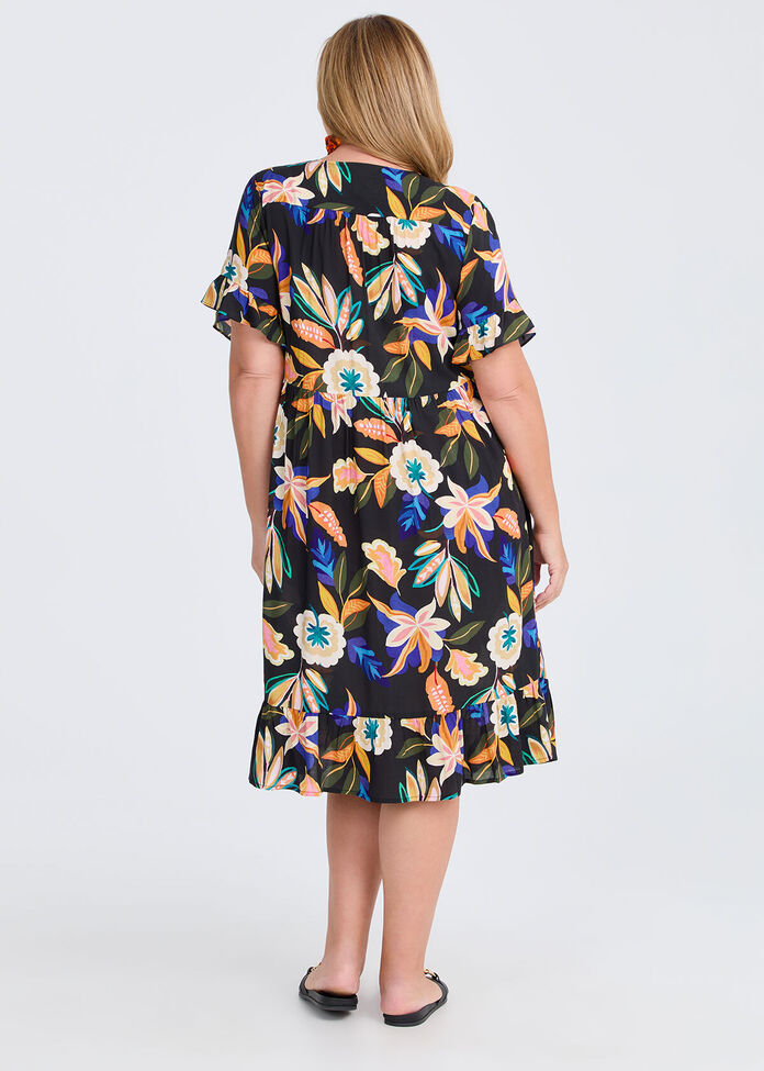 Shop Plus Size Natural Getaway Floaty Dress, Print | Taking Shape UK