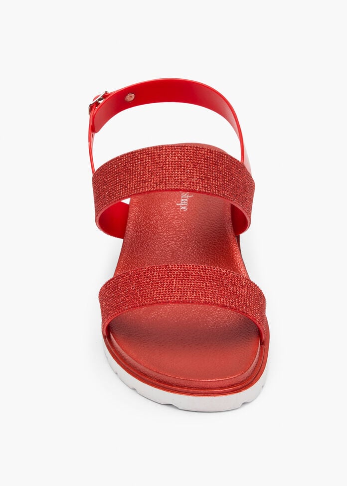 Shop Red Bling Jelly Sandal | Comfortable Shoes | Taking Shape AU