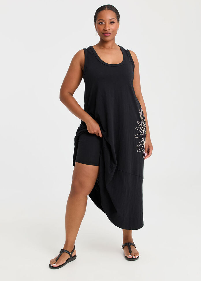 Shop Plus Size Cotton Cord Detail Maxi Dress, Black | Taking Shape AU