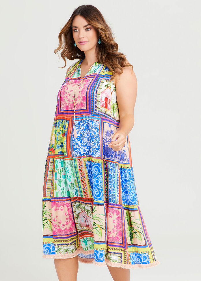 Shop Plus Size Hayley Mixed Tile Print Dress, Multi | Taking Shape AU