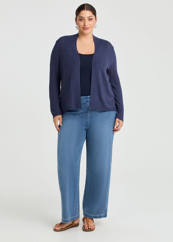 Shop Plus Size Open Knit Cardigan, Blue | Taking Shape NZ