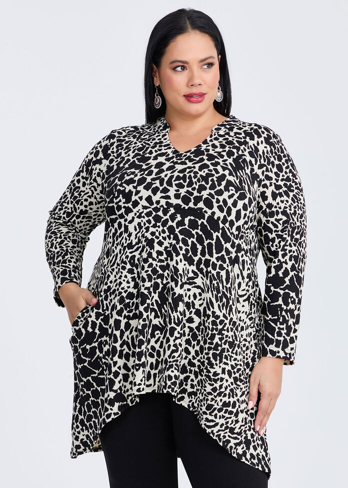 Shop Plus Size Relaxed Animal Tunic, Print | Taking Shape NZ