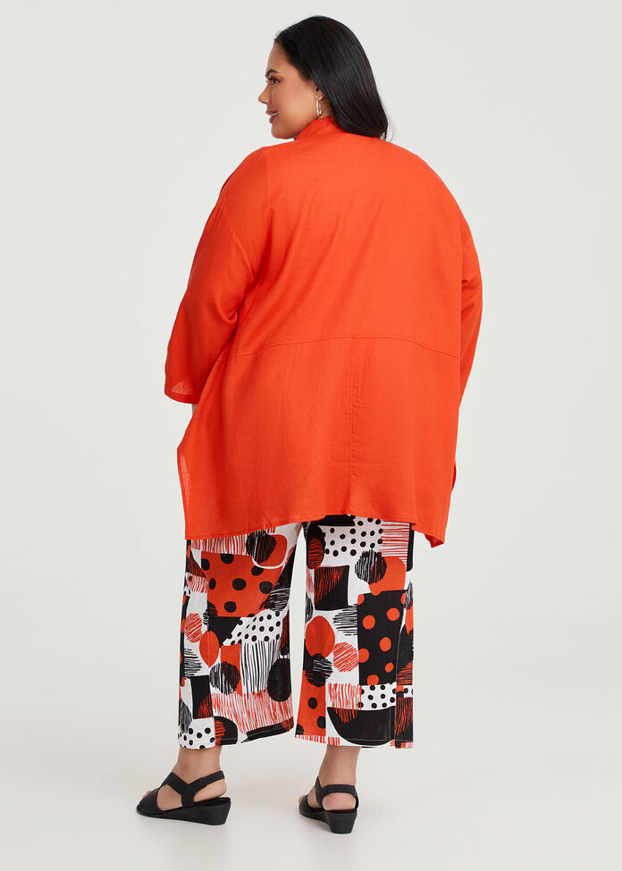 Shop Plus Size Drape Linen Bamboo Cardigan, Orange | Taking Shape NZ