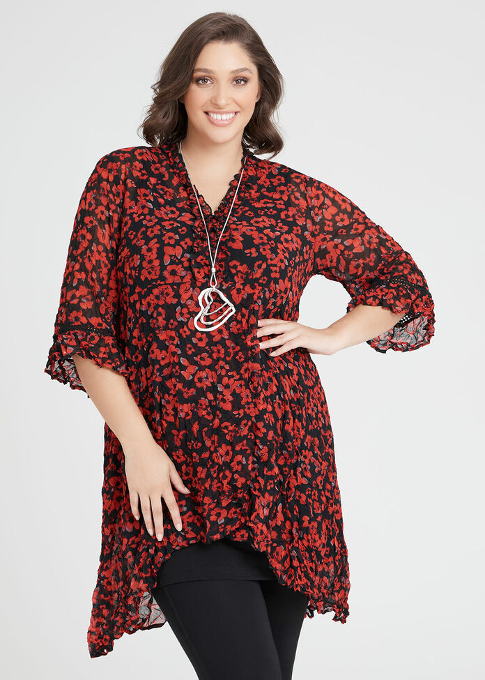 Shop Plus Size Chiffon Layered Print Tunic, Print | Taking Shape AU
