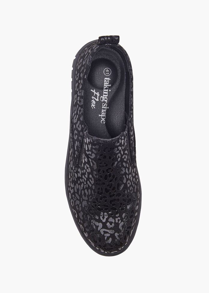 Shop Black Embossed Animal Casual Shoe | Comfortable Shoes | Taking ...
