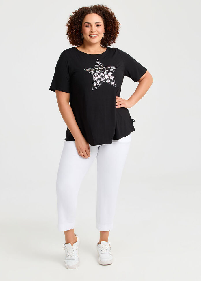 Shop Plus Size Natural Stars Align Top, Black | Taking Shape NZ