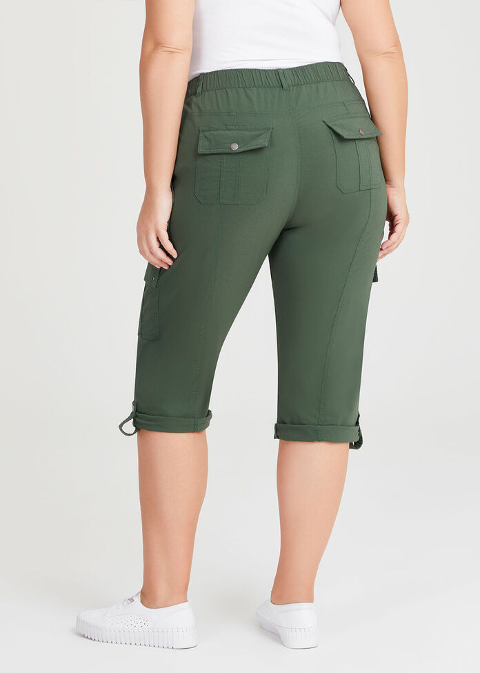 Women's Cargo Crop Pants in Dark Khaki Green | Taking Shape AU