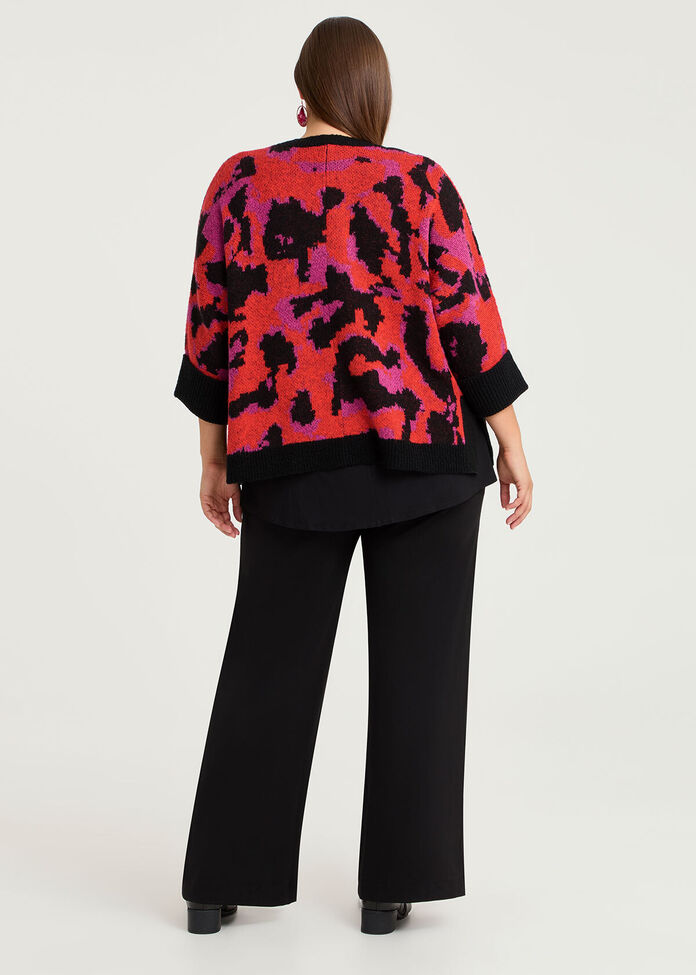 Shop Plus Size Leopard Wool Mix Knit Cardigan, Multi | Taking Shape NZ