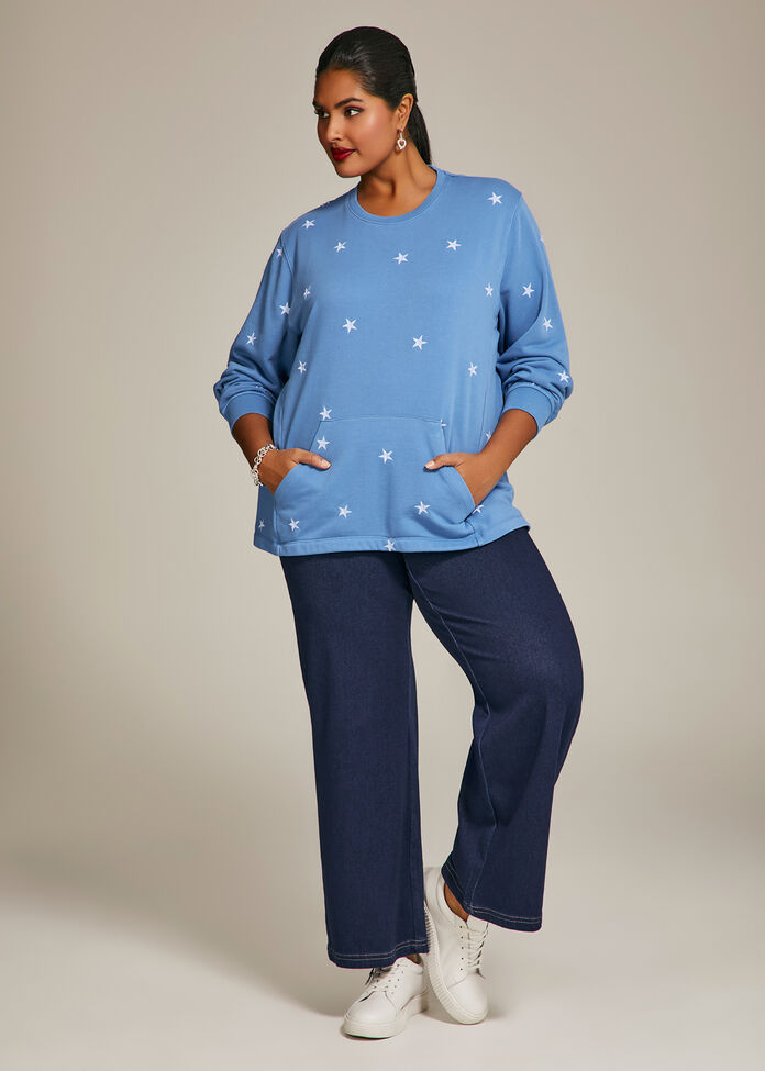Shop Plus Size Cotton Mini Stars Sweatshirt, Blue | Taking Shape AU