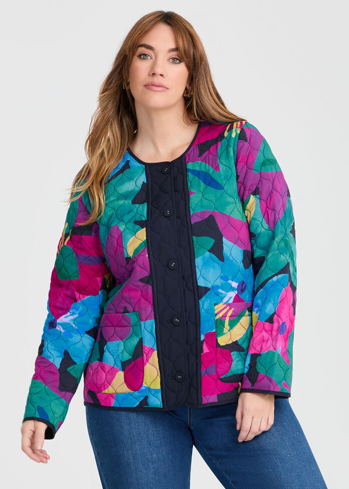 Shop Plus Size Natural Floral Reversible Jacket, Multi | Taking Shape AU