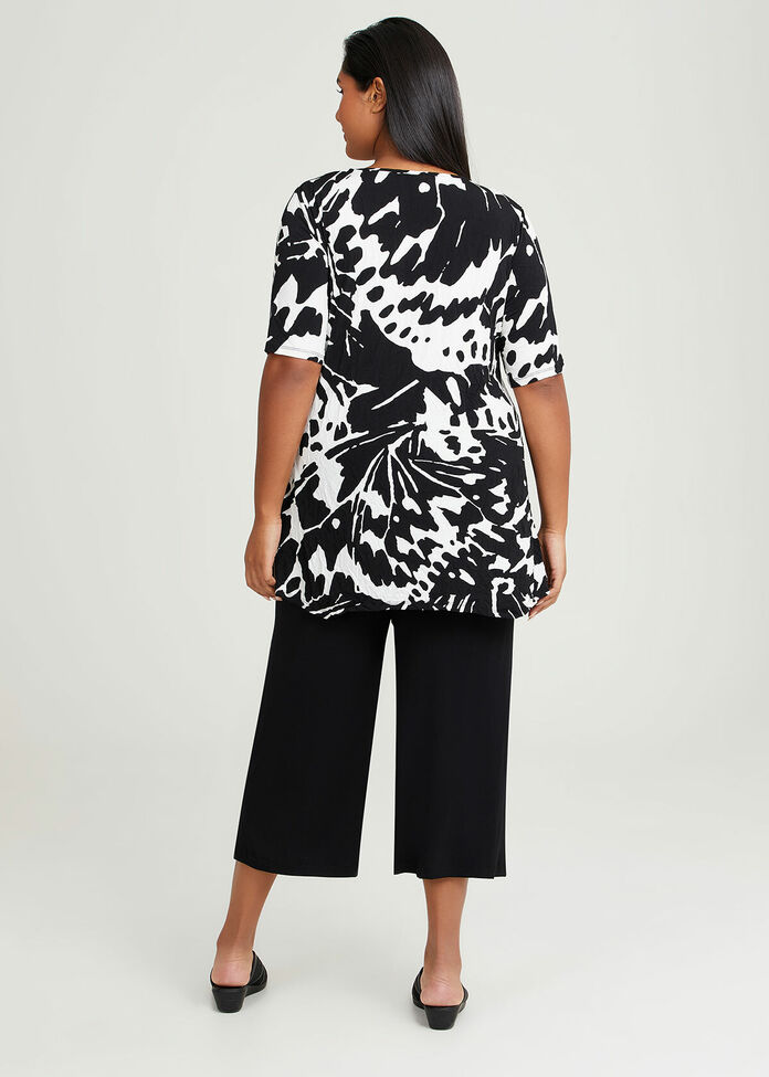Shop Plus Size Palm Print Crush Top, Black | Taking Shape AU