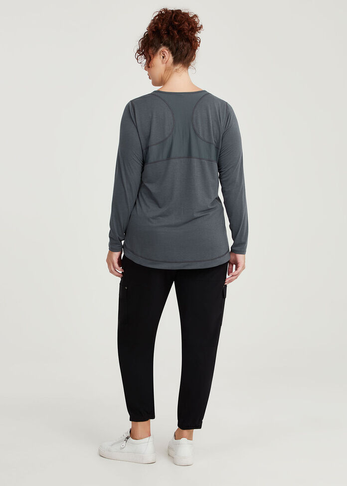 Shop Plus Size Active Splice Mesh Top, Grey | Taking Shape AU