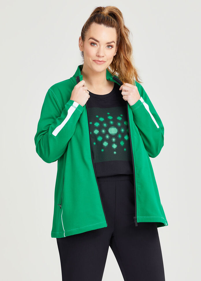 Shop Plus Size Active Piping Detail Jacket in Green | Taking Shape NZ